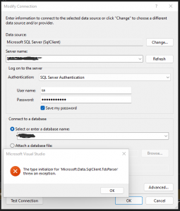 Microsoft.Data.SqlClient.TdsParser Exception fix - Finchett.com